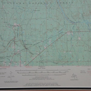 Topographical Map of Wakefield Michigan Ottawa National Forest - Etsy