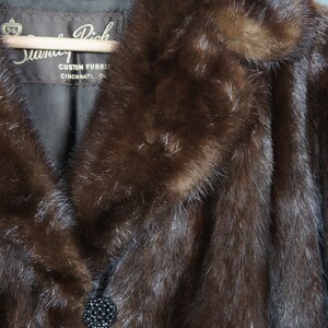 Vintage Stanley Rich Dark Brown Full Length Mink Fur Coat Rhinestone ...