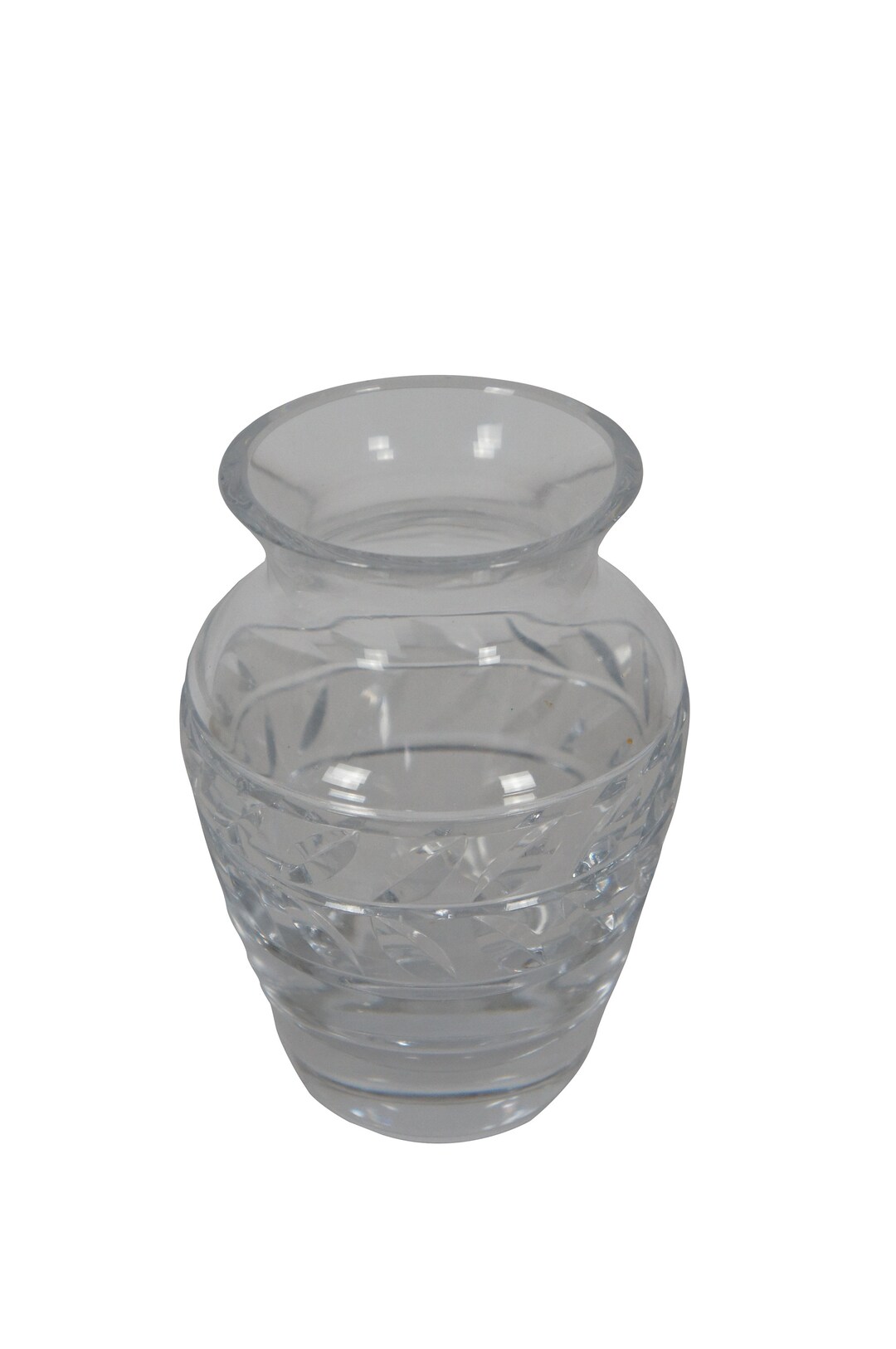 Miller Rogaska Vintage Cut Crystal Flower Bud Vase Garland Urn Leaf ...