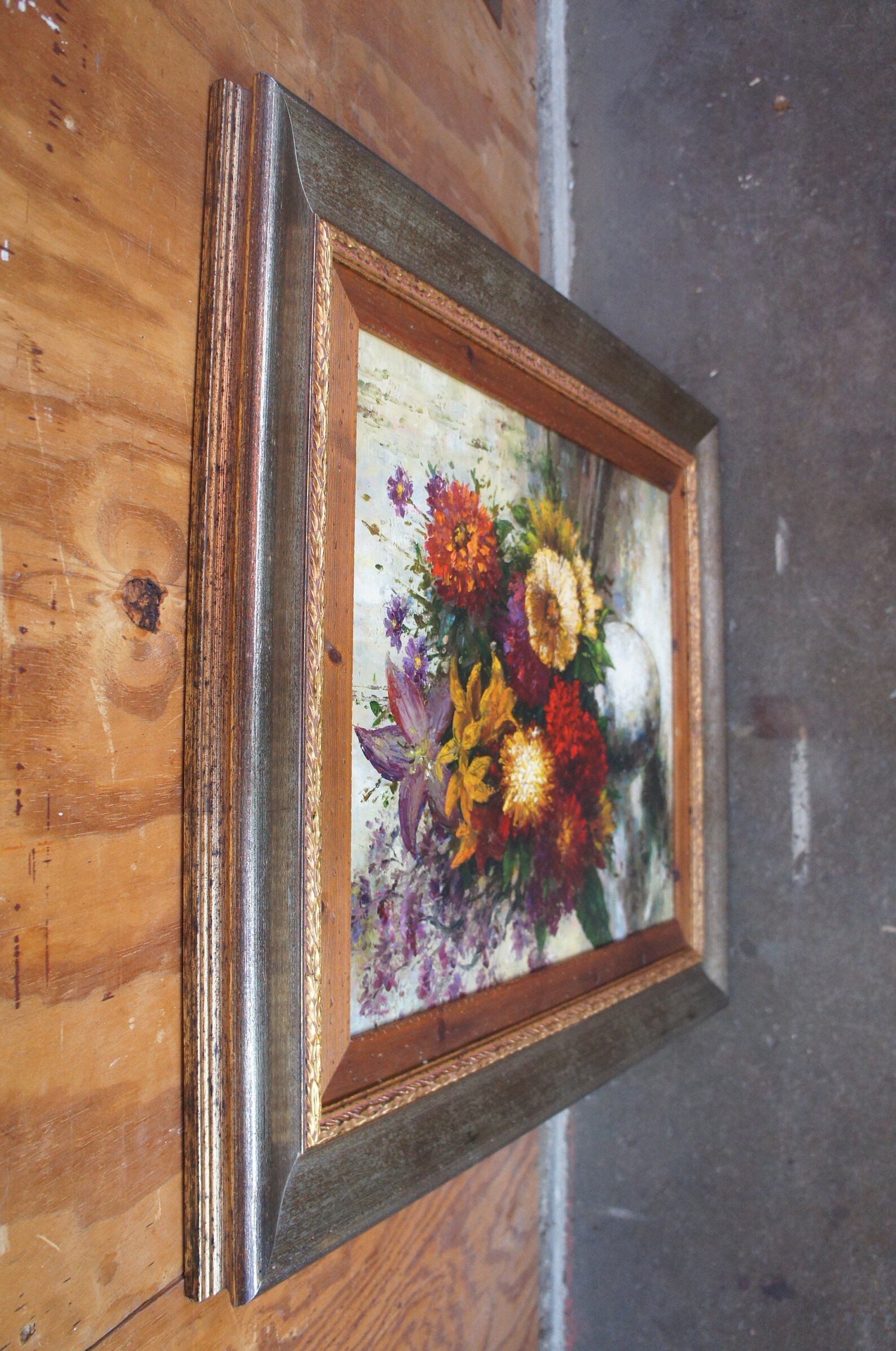 Still Life Floral Oil Painting by Van Matino Vibrant Flower Bouquet in ...