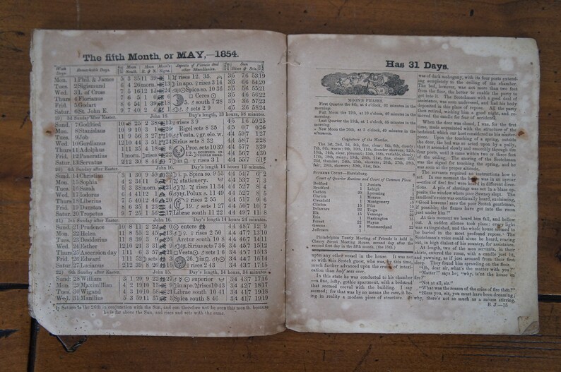 Antique 19th Century Agriculture Almanacs & Souvenir Newspaper Article ...
