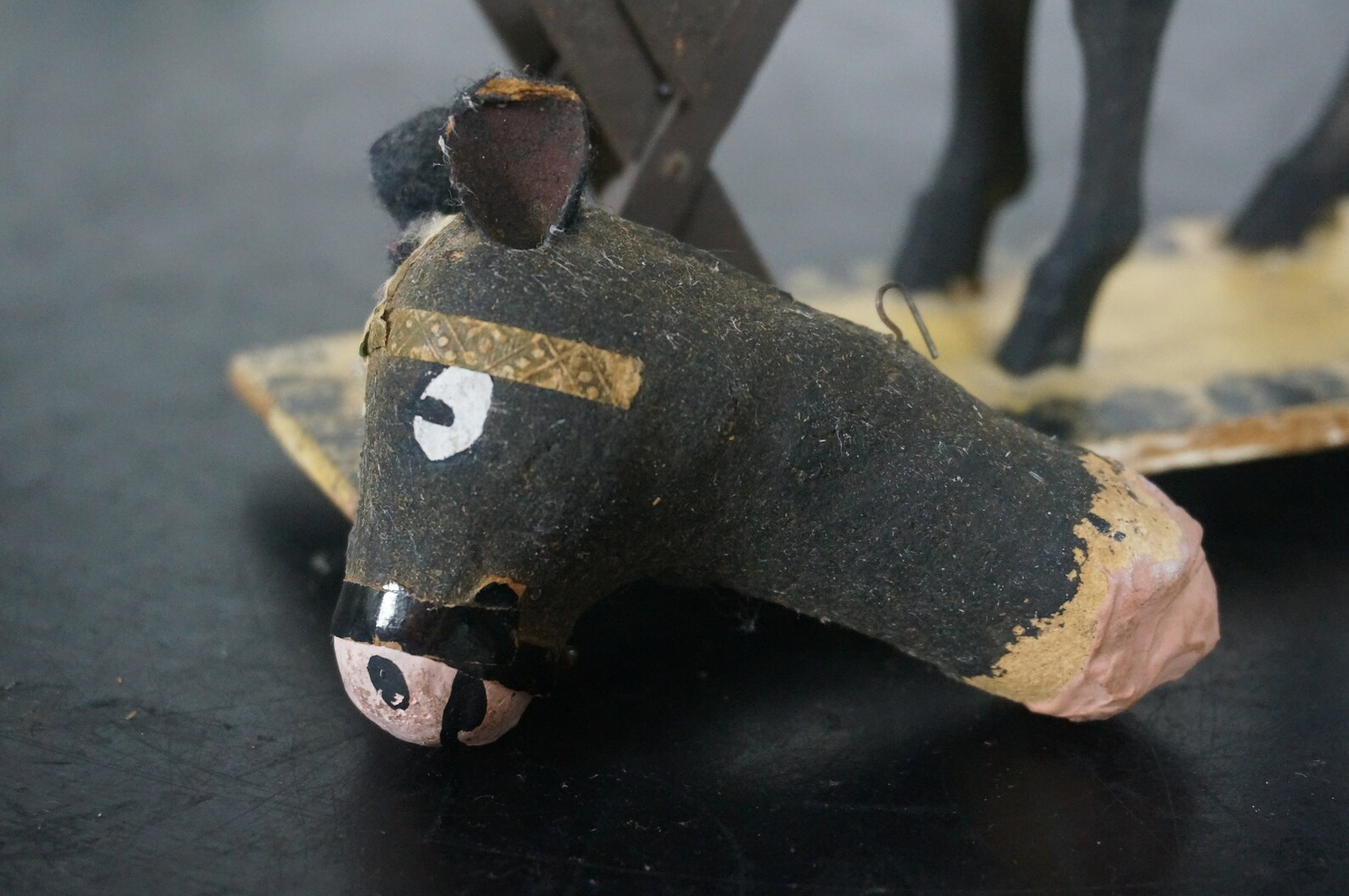 Antique German Paper Mache Bobble Head Mule Donkey Pull Cart - Etsy