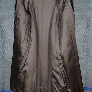 Vintage Dark Brown Full Length Chevron Mink Fur Coat Womens Jacket 46 ...