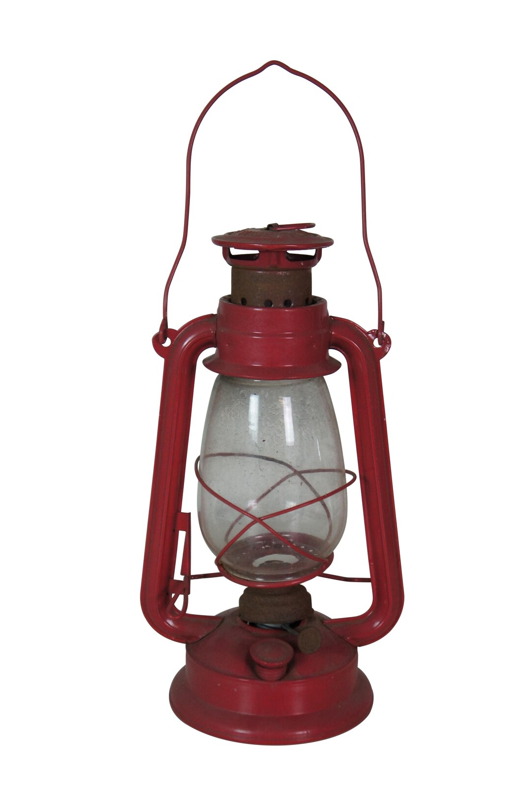 Vintage Chinese Red Enamel Kerosene Oil Lamp Lantern Camping Light 13 ...