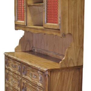 Basic Witz French Provincial Serpentine Fruitwood Dresser & Hutch ...