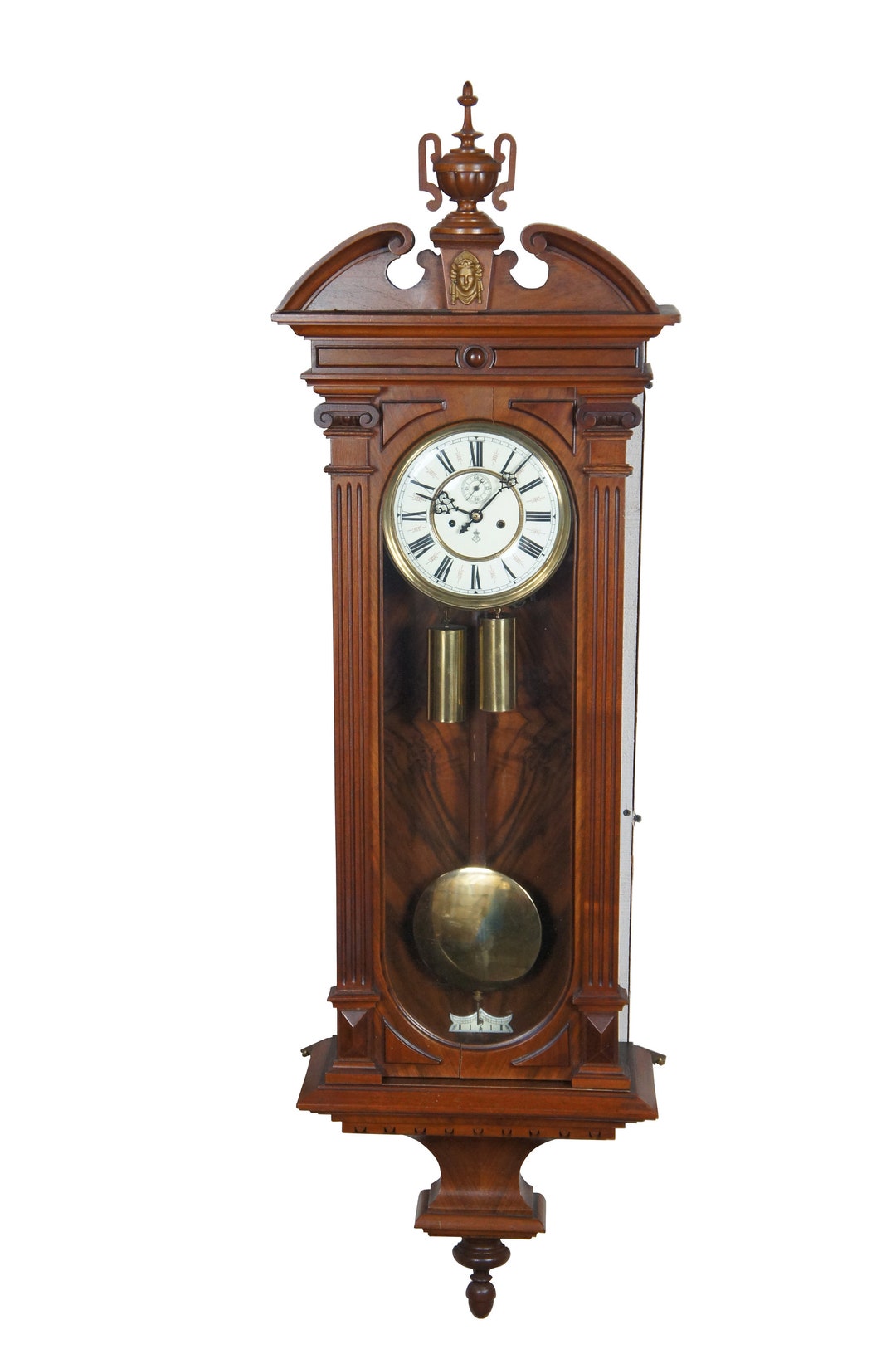 Antique Gustav Becker Vienna German Carved Victorian Walnut Regulator ...