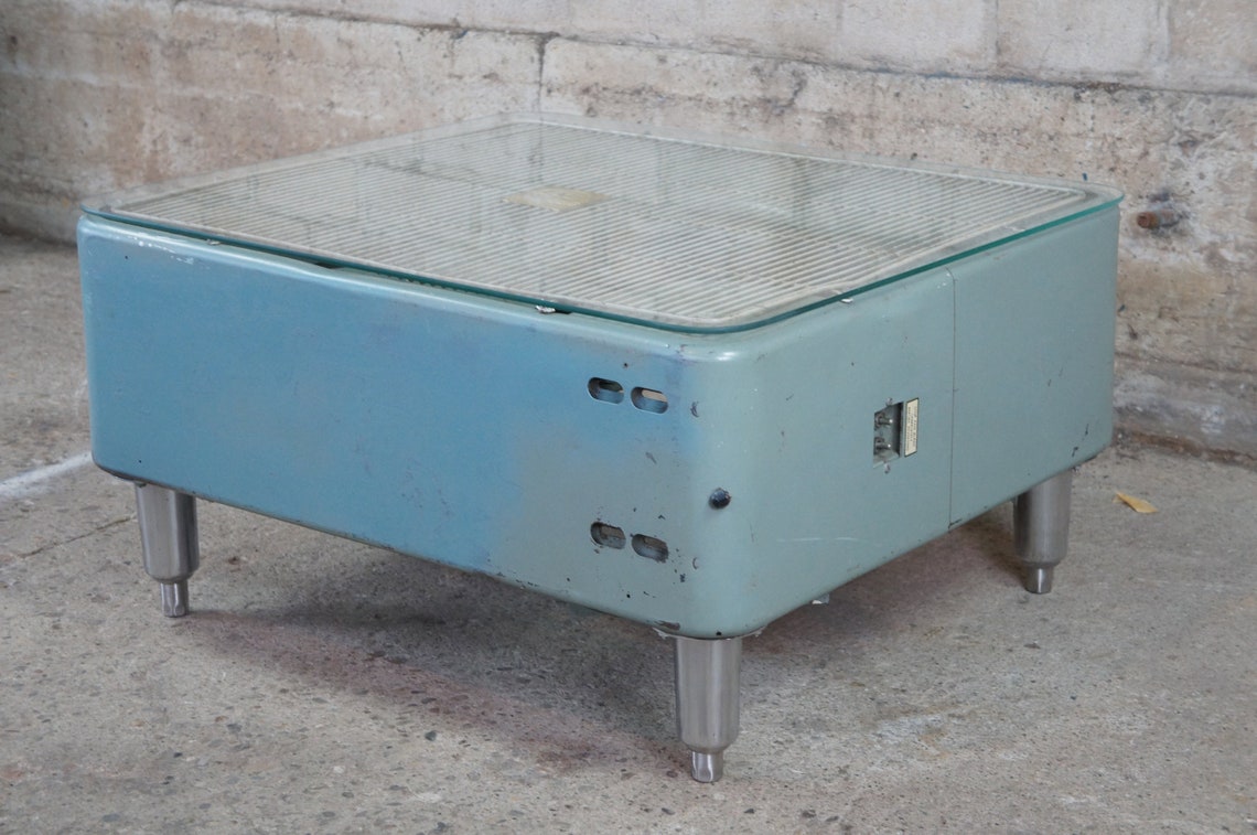 Retro Vintage Lau Industrial Box Fan Coffee Table Glass Top - Etsy