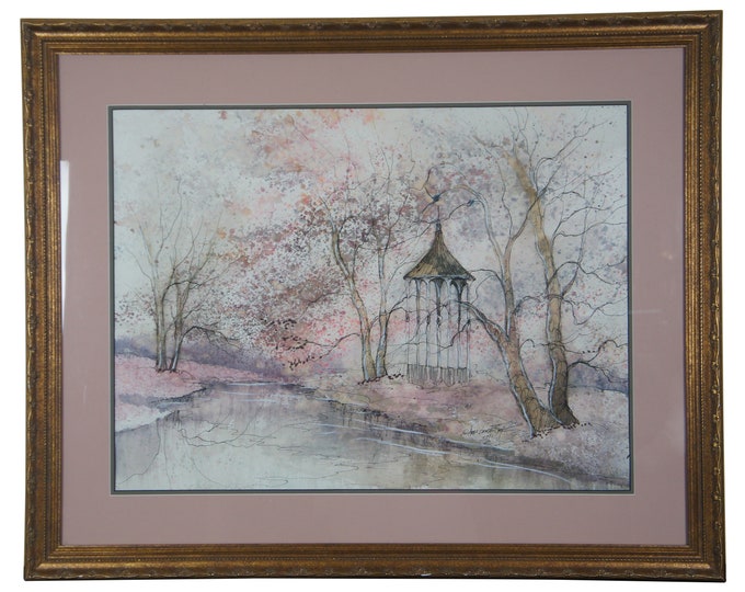 Anna Sandhu Ray Acrylic Oil Painting on Canvas Fall Landscape Gazebo 40 ...