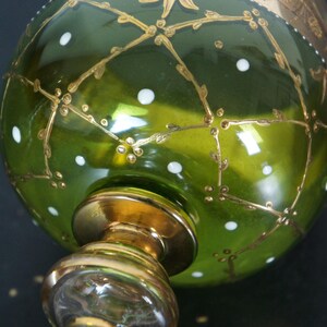 2 Vintage Czech Moser Bohemian Art Glass Gilt Bar Wine Drinking Goblets ...