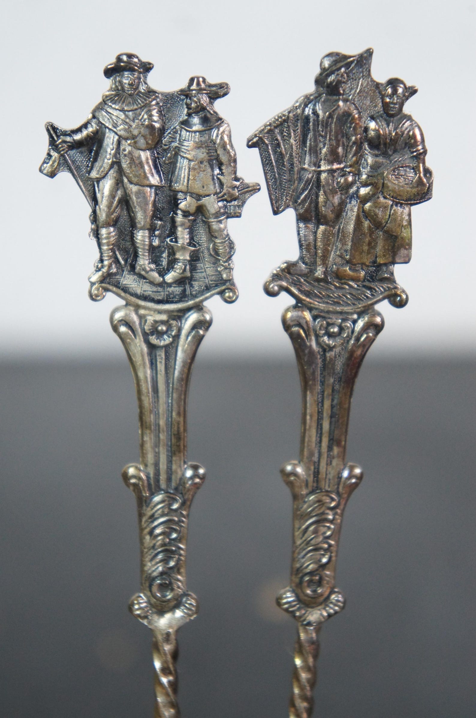 6 Holland Dutch Silver Plate Barley Twisted Souvenir Iced Tea Sugar ...