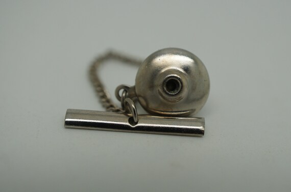 Swank Sterling Silver Enamel Masonic Lapel Pin Compass - Gem