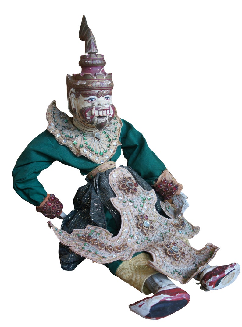 Antique Carved Thai Burmese Ramayana Warrior Folk Art - Etsy