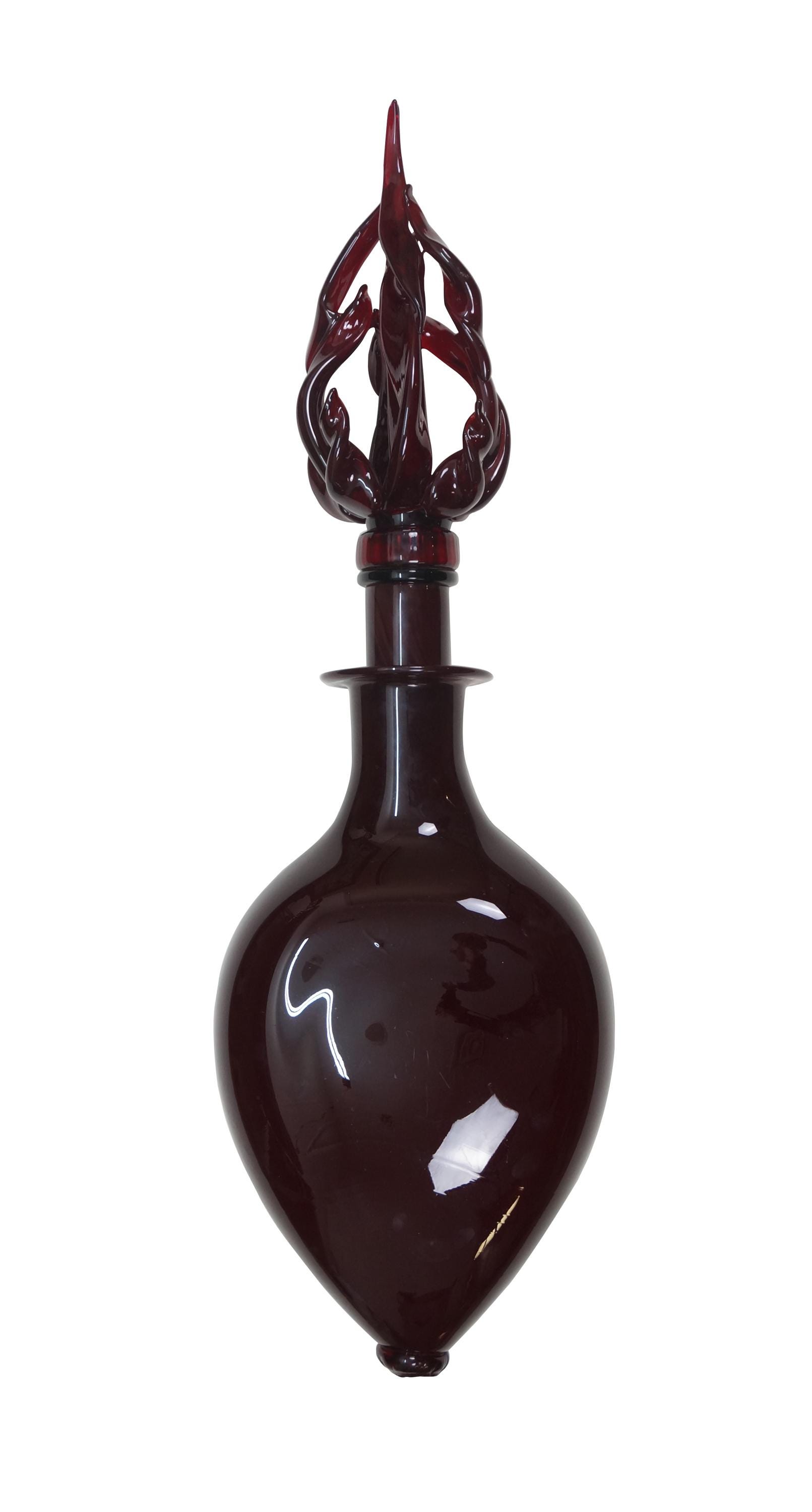 Jonathan Christie Ruby Red Art Glass Sacred Heart Decanter Bottle ...
