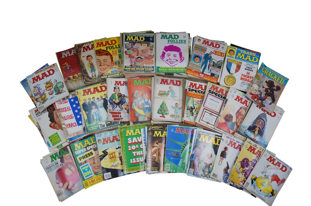 Lot of 155 MAD Magazines 1960s-1990s Vintage Comedy Adult Humor Cracked ...