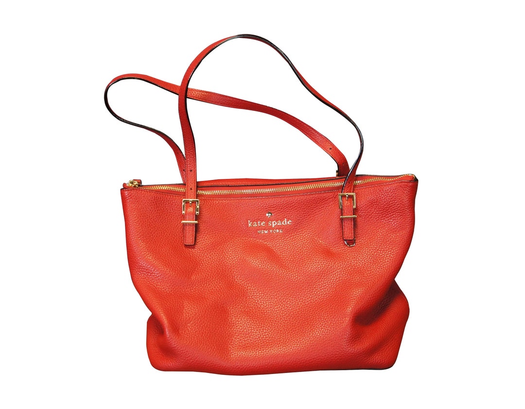 Kate Spade Watson Lane Maya Red Leather Shopper Tote Shoulder Bag Purse ...