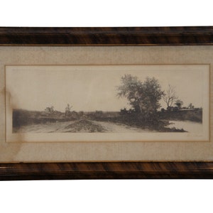 Antique 19thc Ernest C. Rost Radtke Lauckner Landscape Windmill Etching ...