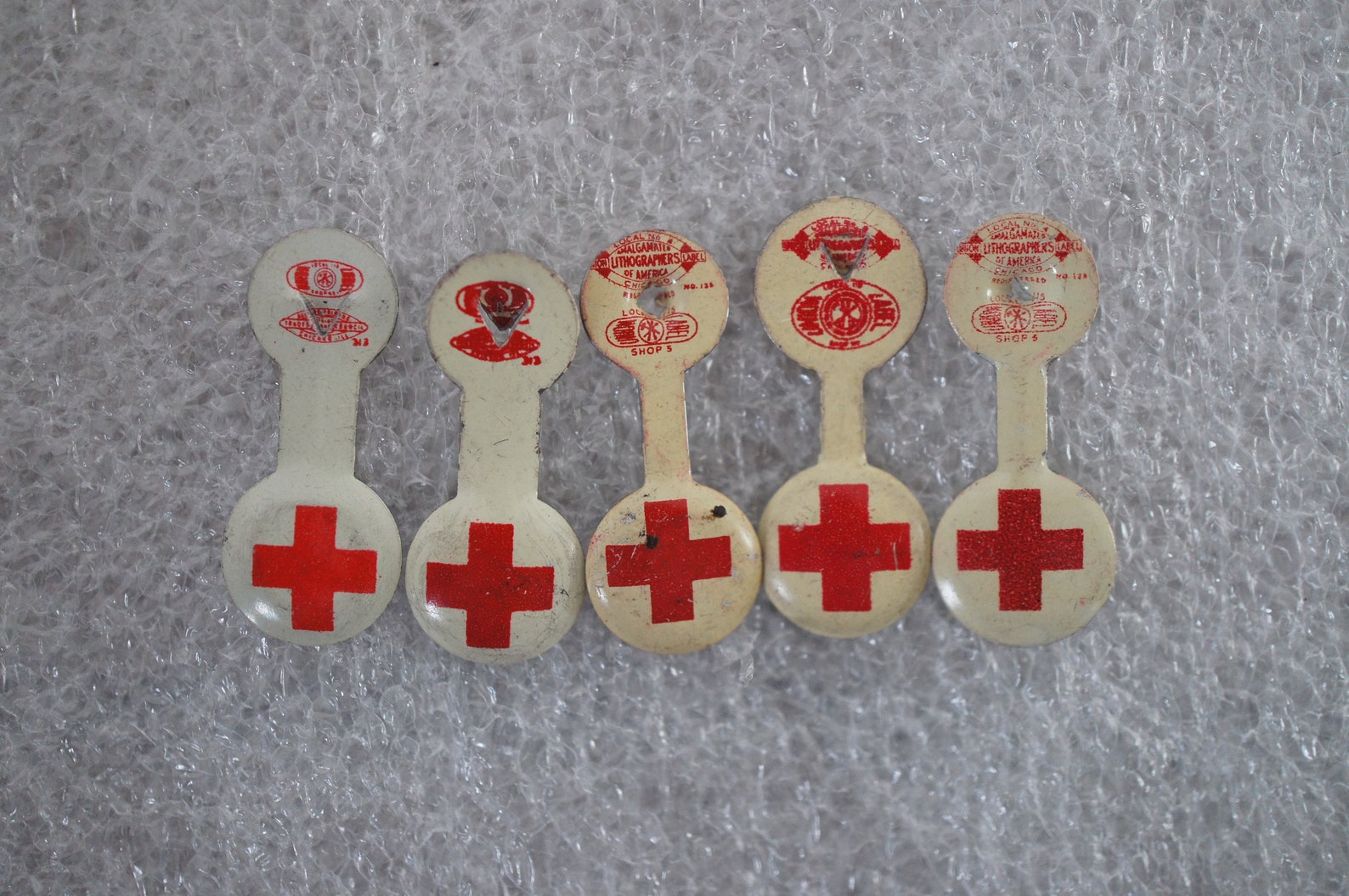40 WWI & WWII First Aid Pins Tabs Red Cross Blood Donation Liberty Bond ...