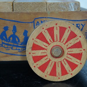 Antique Holgate Wooden Complete Alphabet Blocks & Wagon Toy Pull Car 15 ...