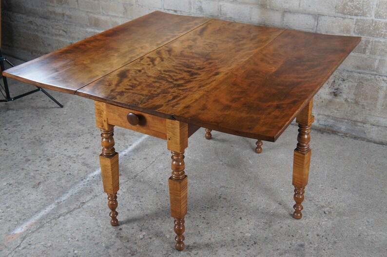 Antique Early American Style Curly Maple Drop Leaf Gateleg - Etsy