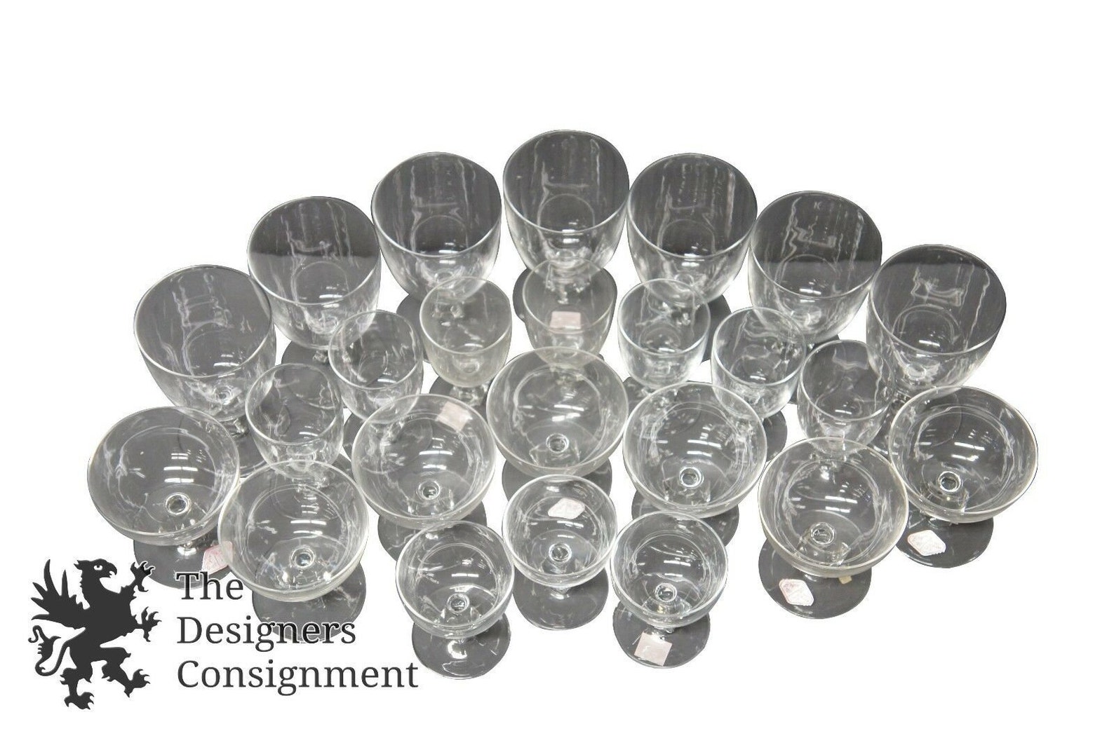 24 Piece Bryce Hand Blown Glass & Crystal Accented Wine - Etsy