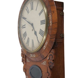 Antique German Walnut Inlaid Mother of Pearl Short Drop Peekaboo Wall ...