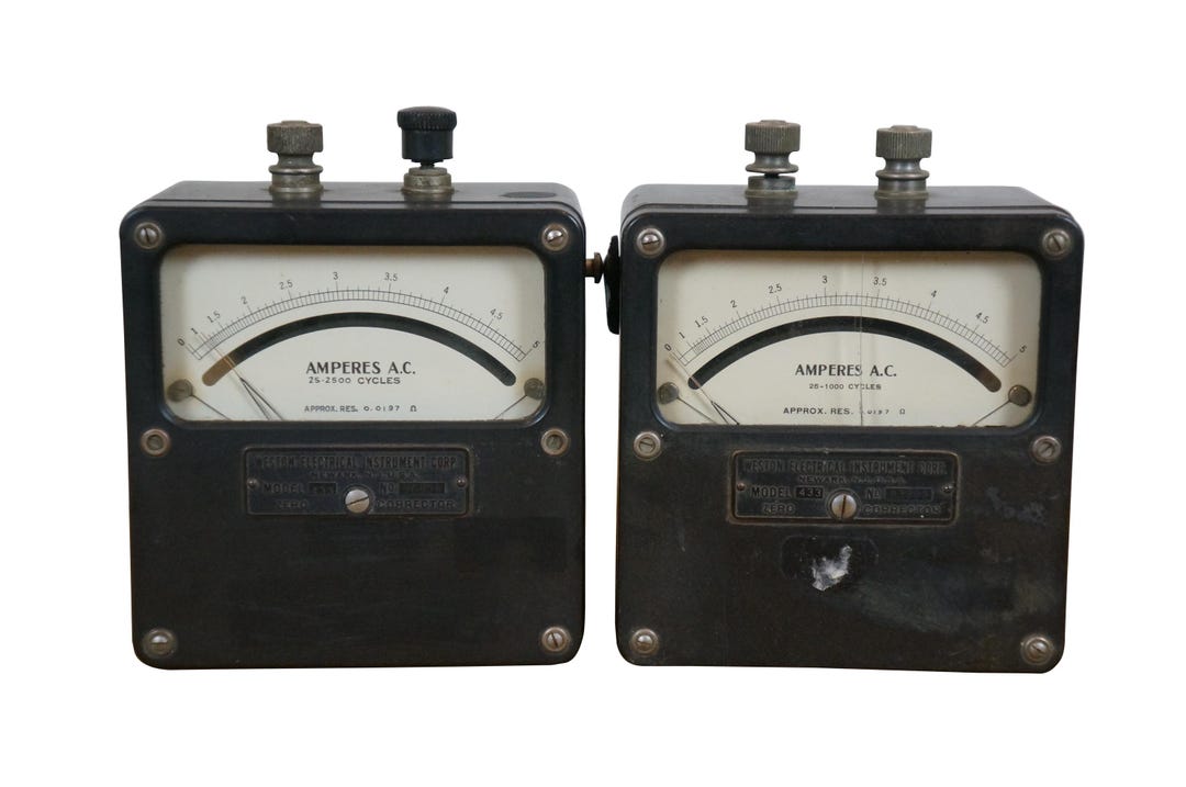 2 Vintage Weston Model 433 AC Ammeters Amperes Amp Meters 6" - Etsy