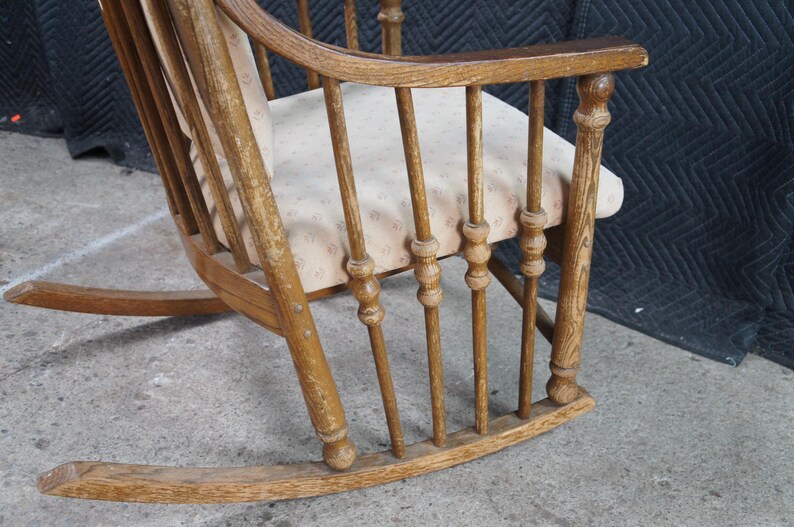 Virginia House American Victorian Revival Oak Spindle Back Rocking ...