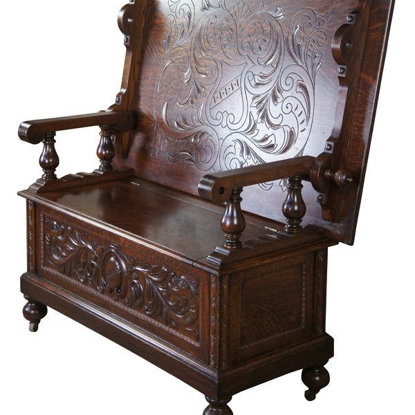 Antique Storage Bench - Etsy