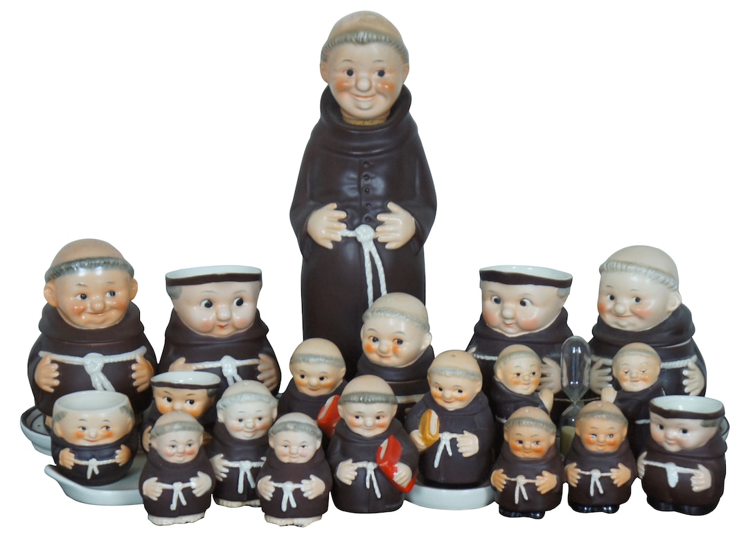 Lot of 22 Mid Century Goebel Hummel Friar Tuck Monks Tableware West ...