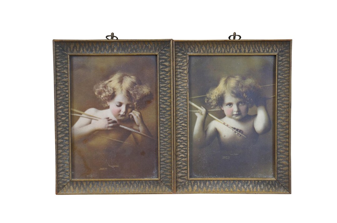 Antique Victorian 1897 Postcard Prints Cupid Awake Cupid Asleep MB ...