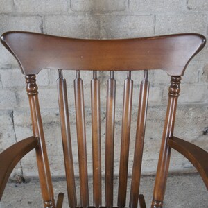 Antique Windsor Farmhouse Style Maple Stat Back Rocking Chair & Cushion ...