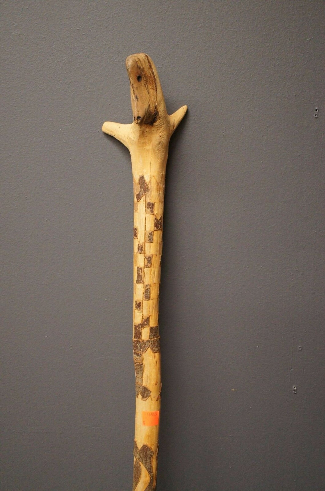 Carved Wooden Folk Art Cane With Figural Ghostly Top Walking | Etsy