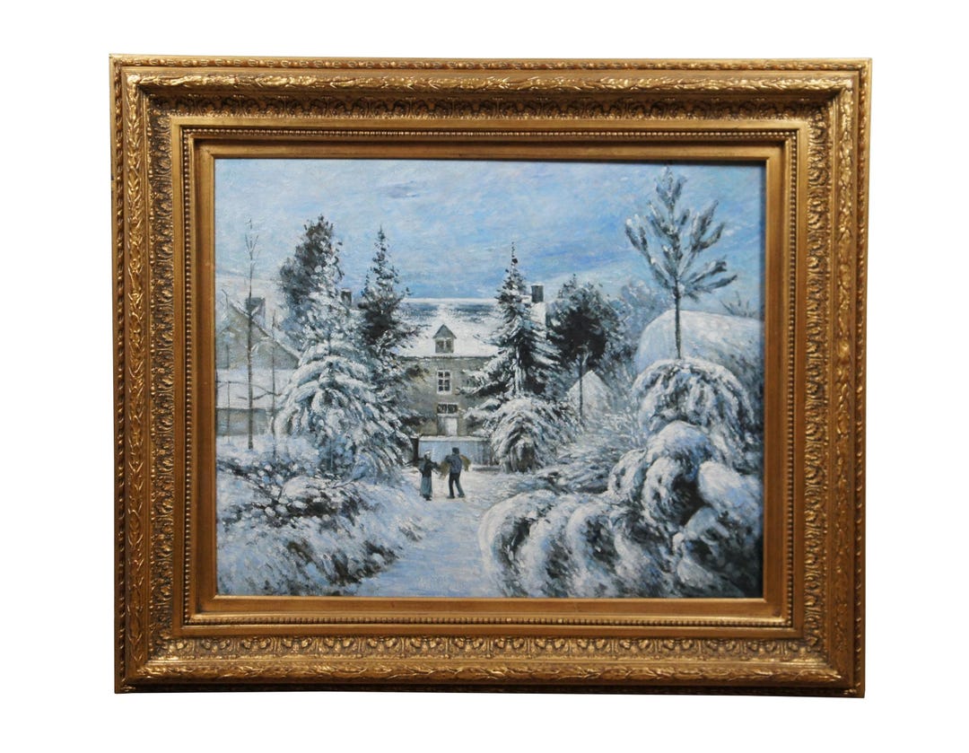 Piette's House Montfoucault Winter Landscape Oil Painting After Camille ...