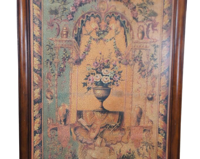Theodore Alexander French Tapestry Decoupage Wall Panel Mahogany Frame ...