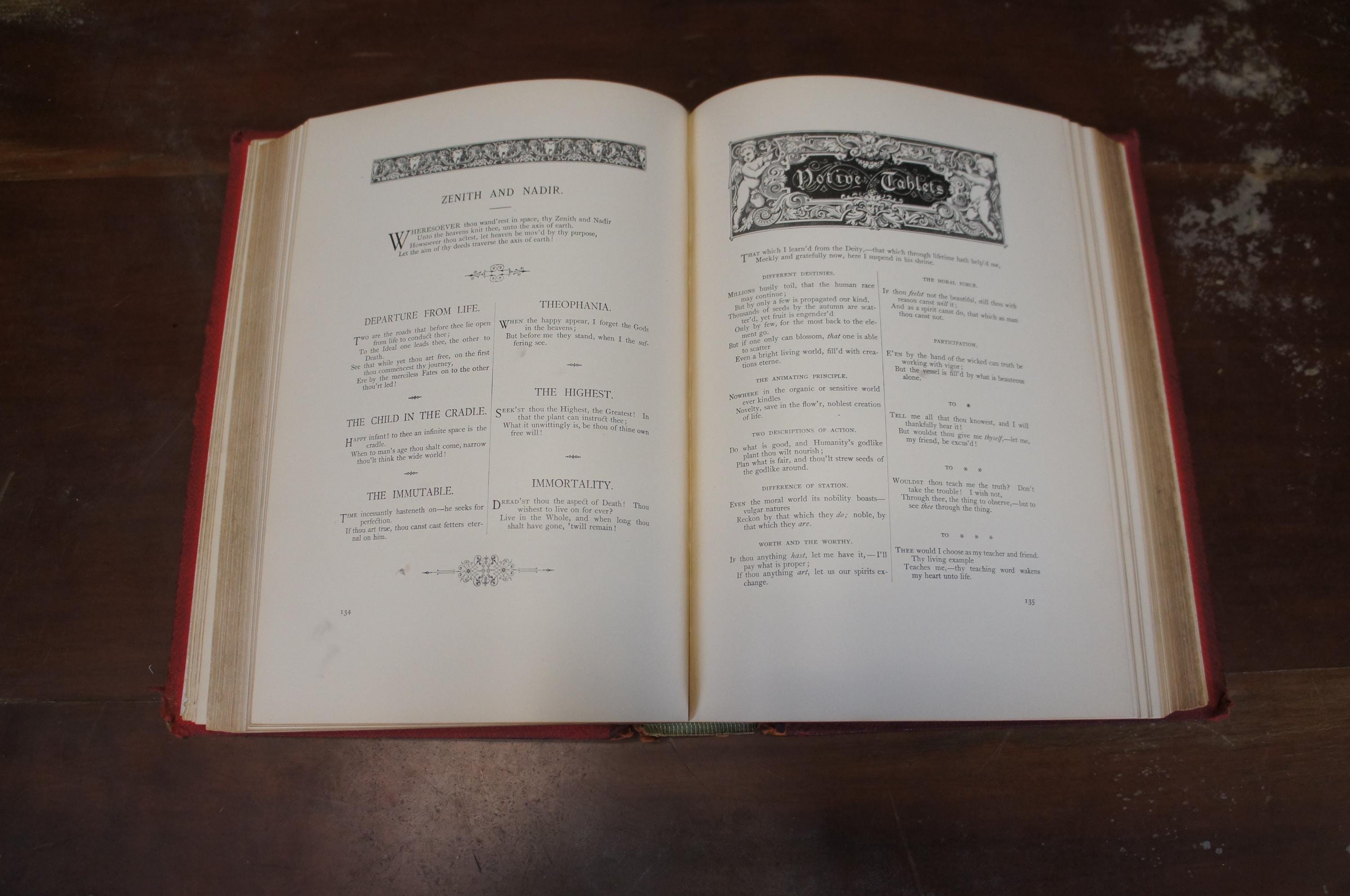 Antique German 1883 Illustrated Works Schiller Vol 1 Poems Boyesen ...
