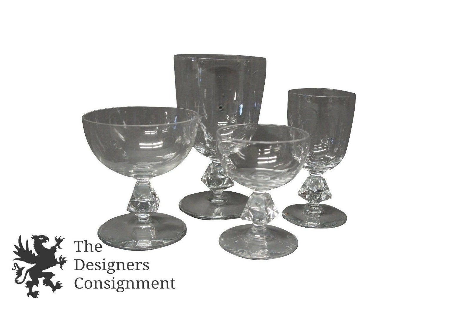 24 Piece Bryce Hand Blown Glass & Crystal Accented Wine - Etsy