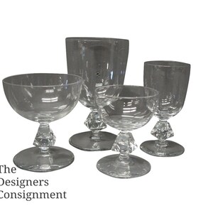 24 Piece Bryce Hand Blown Glass & Crystal Accented Wine Champagne ...