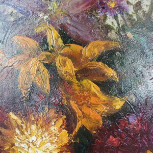 Still Life Floral Oil Painting by Van Matino Vibrant Flower Bouquet in ...