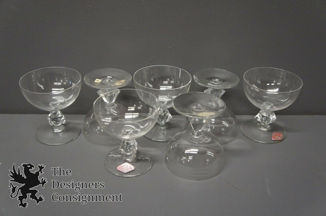 24 Piece Bryce Hand Blown Glass & Crystal Accented Wine - Etsy