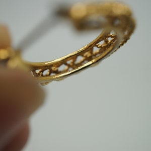 Vintage Pair of Gold Tone Braided Rope Twist Filigree Hoop Earrings - Etsy