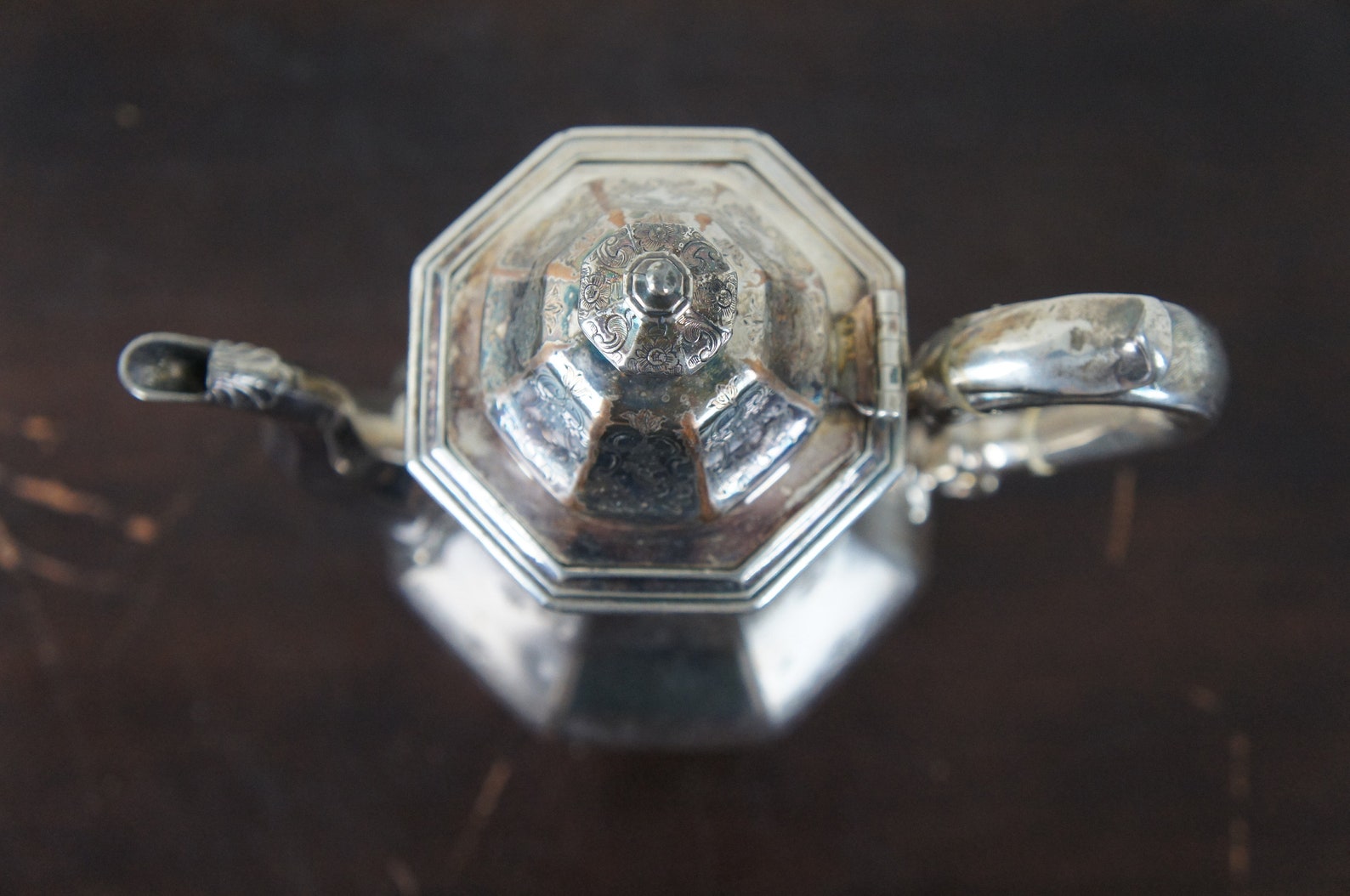 Antique T & J Creswick Sheffield England Silverplate Teapot Repoussé ...