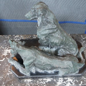 Vtg Bronze Sculpture of 2 Labrador Retrievers After Pierre Jules Mene ...