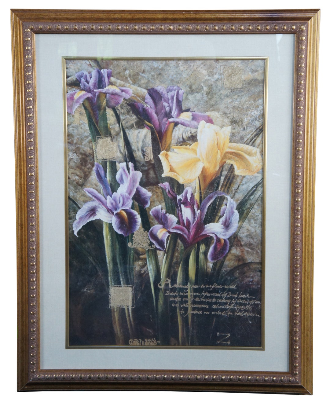 Fangyu Meng Springs Bounty Framed Botanical Floral Iris Flower Print 45 ...