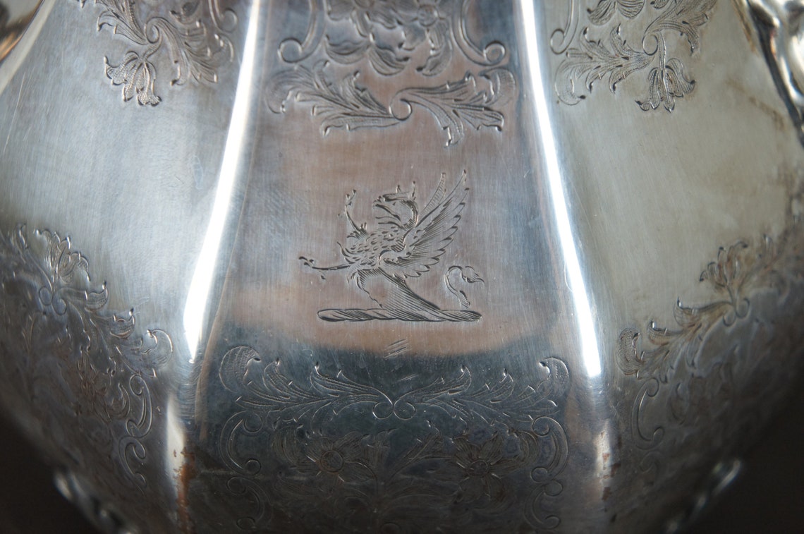 Antique T & J Creswick Sheffield England Silverplate Teapot Repoussé ...