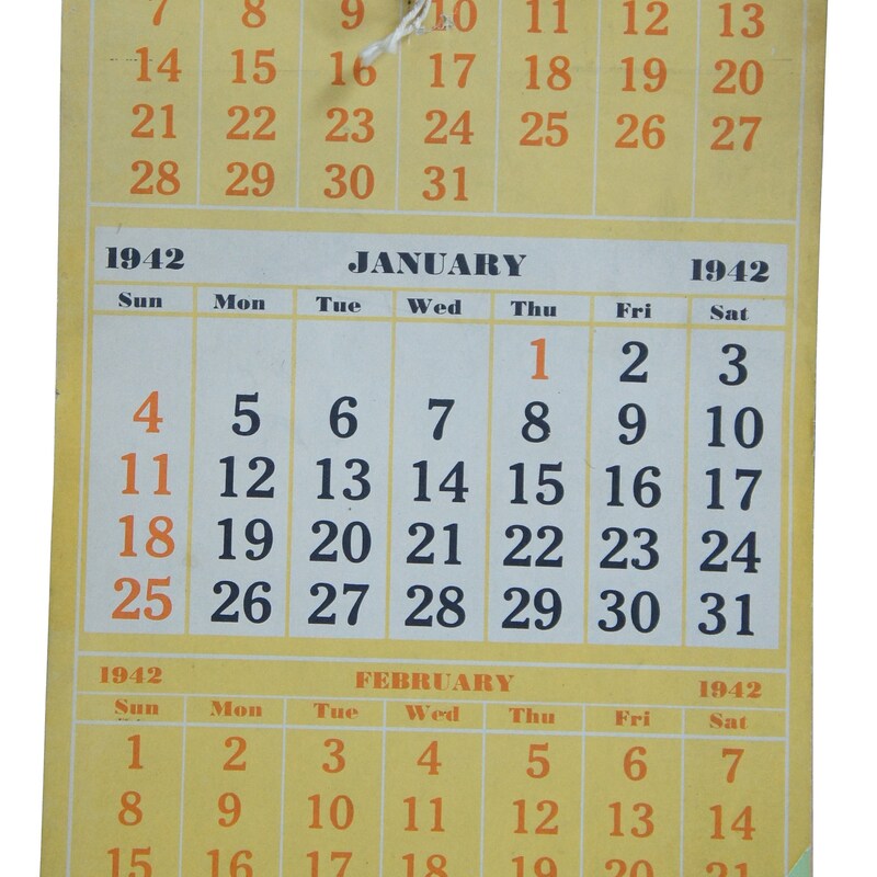 1941 Calendar - Etsy