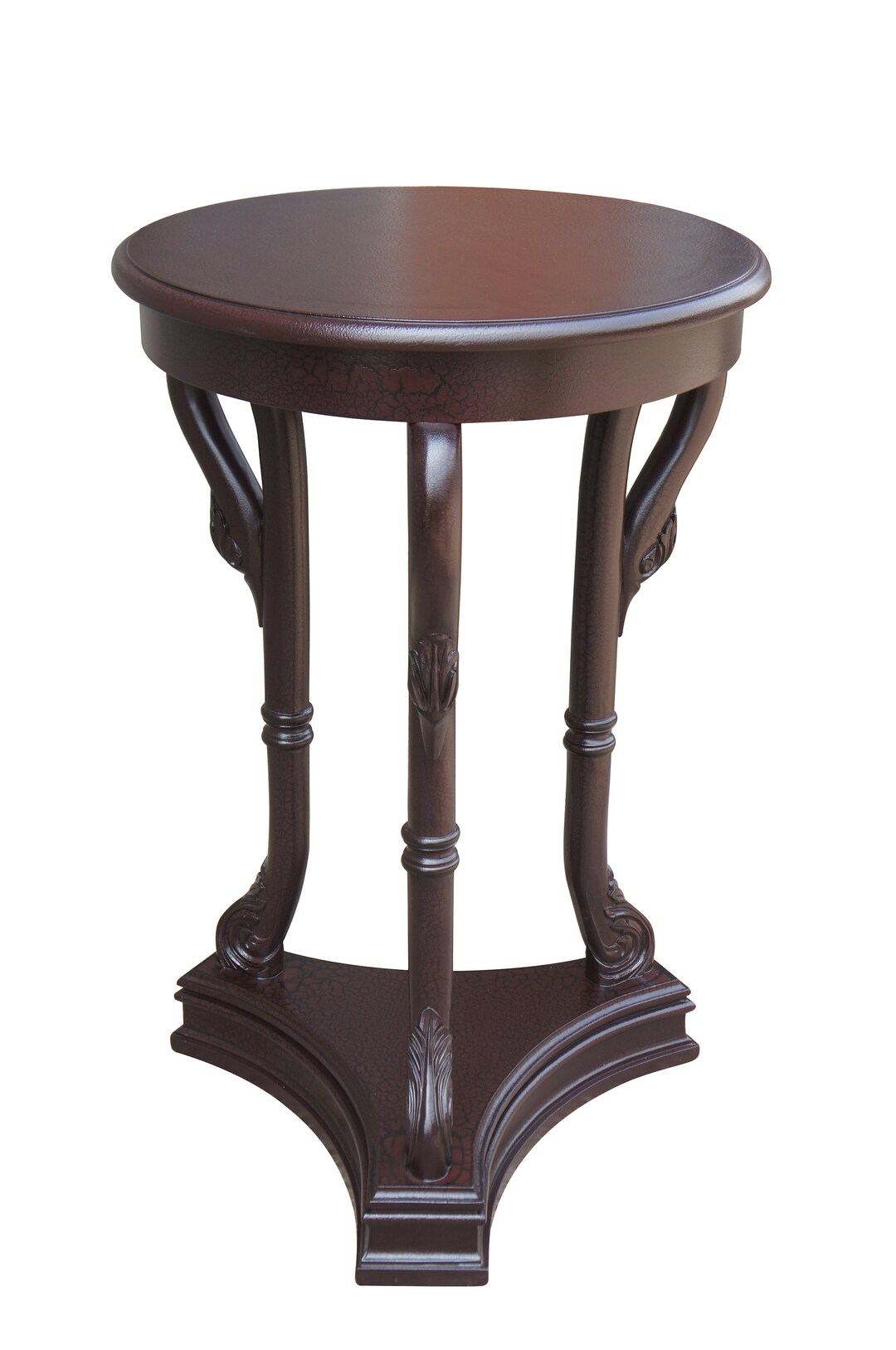 French Directoire Crackle Lacquer Gueridon Swan Pedestal Table ...