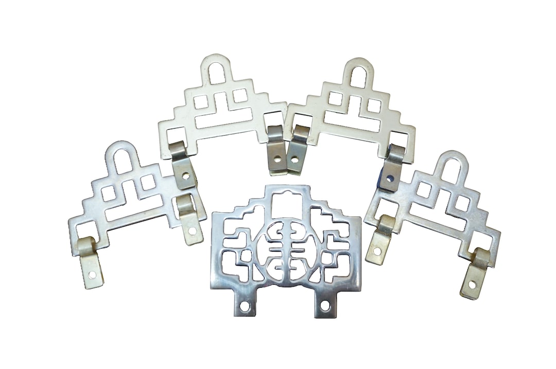 5 Chinese Chinoiserie Brass Art Picture Frame Hanger Hardware Hooks ...