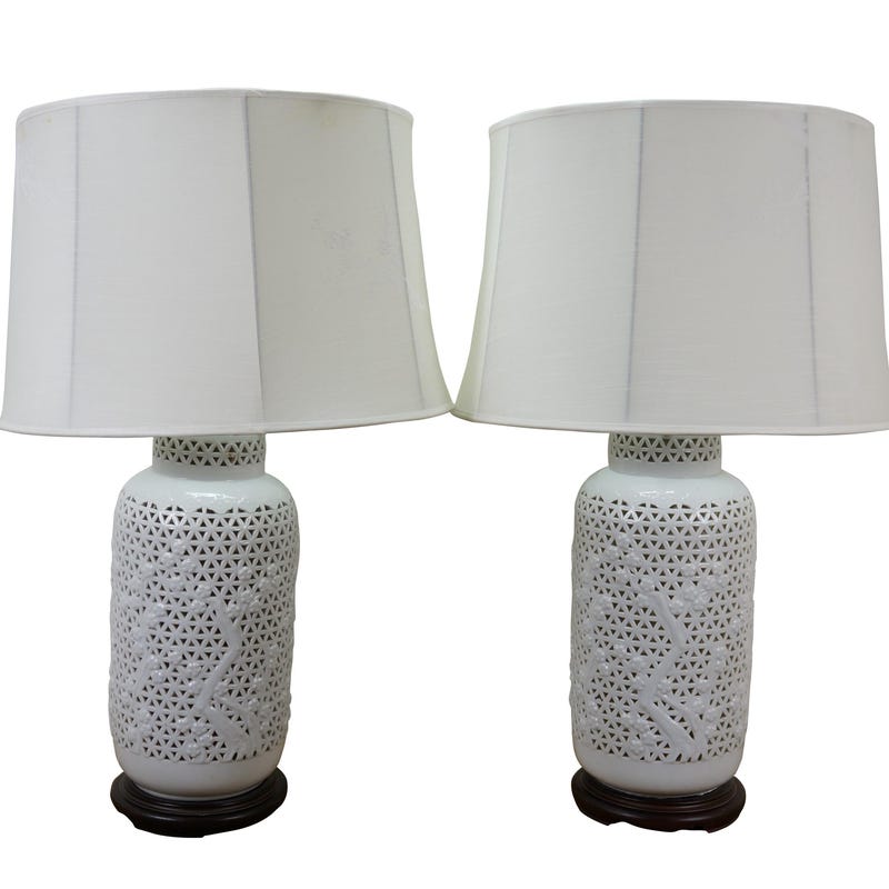 Reticulated White Lamp - Etsy