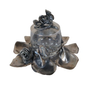 Mid Century Sami Zilka Sterling Silver 925 Rose Condiment Jam Honey Pot ...