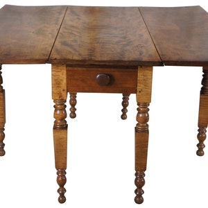 Antique Early American Style Curly Maple Drop Leaf Gateleg Dining ...